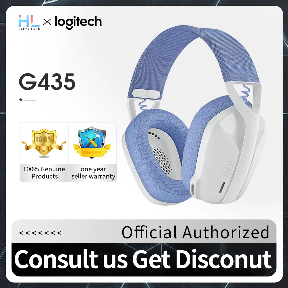 Logitech g435 lightspeed sem fio gaming headset 7.1 surround sound ...