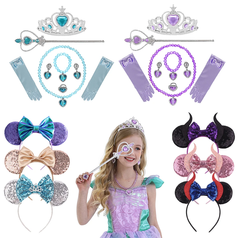 Girls Frozen Elsa Anna Princess Accessory Children's Headband Gloves ...