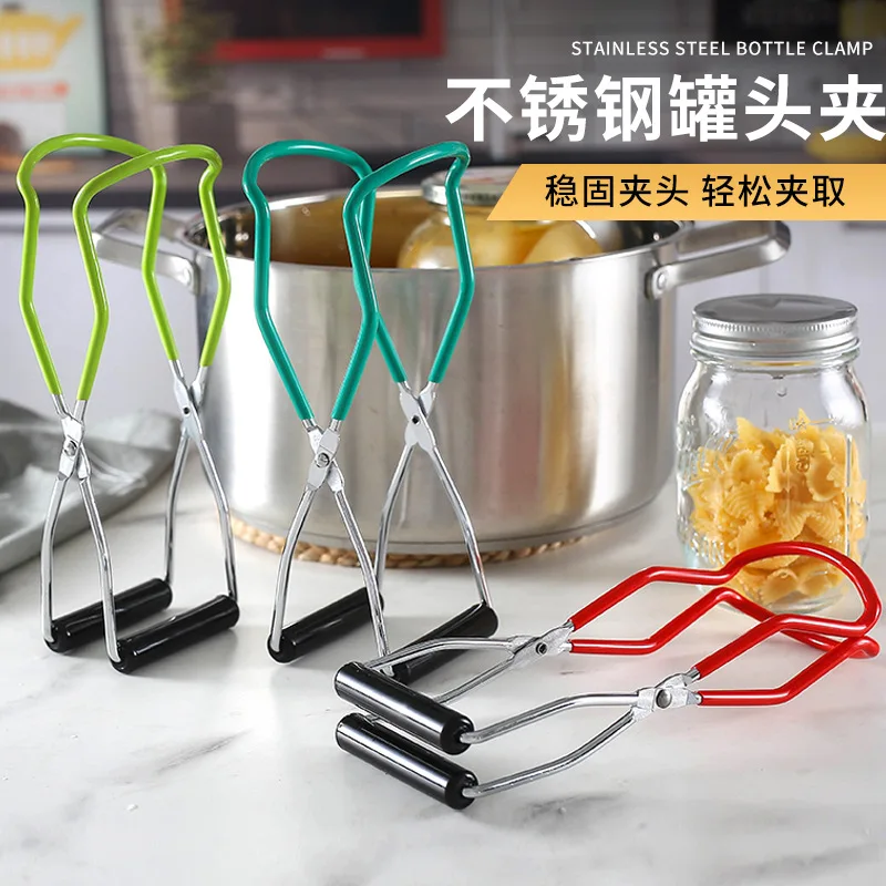 Canning Jar Lifter with Grip Handle Stainless Steel Can Lifter Tongs ...