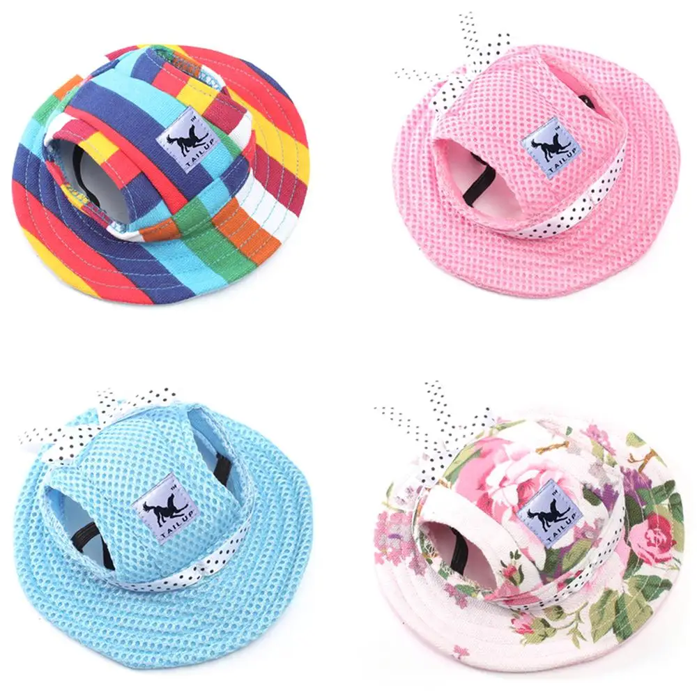 Dog Cap With Ear Holes for Small Dogs Canvas Cap Dog Baseball Beach ...
