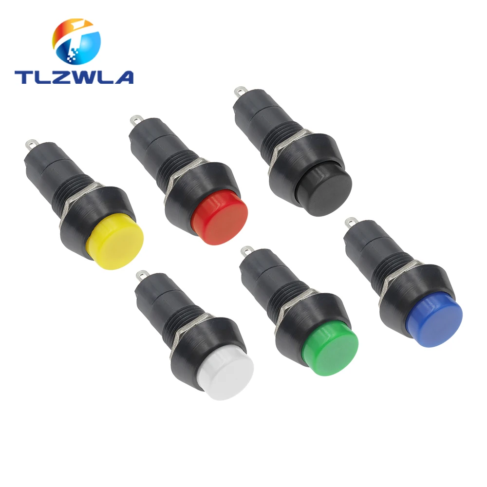 6PCS-PBS-11A-12mm-self-locking-Plastic-Push-Button-Switch-Latching ...
