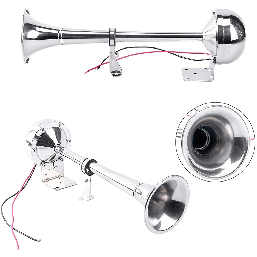 12V-Car-Horn-Marine-Boat-Stainless-Steel-Dual-Trumpet-Electric-Horn ...