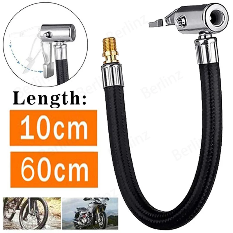 Car Tire Air Inflator Hose Inflatable Pump Extension Tube Adapter Twist ...
