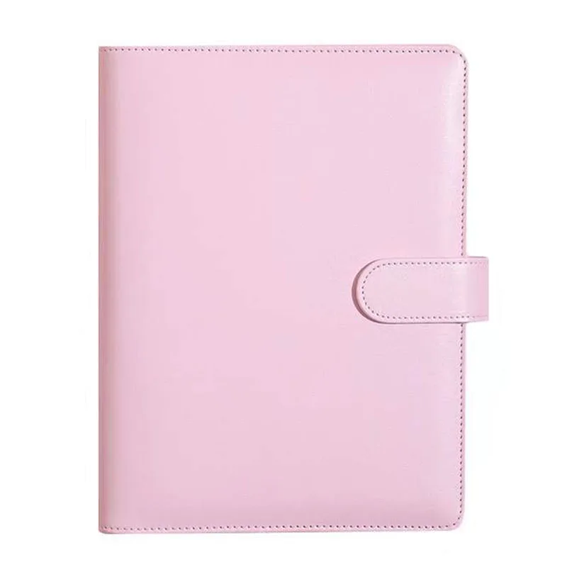 Recarreg-veis-Notebook-Capa-com-Fivela-Magn-tica-Fecho-PU-Couro-Binder ...