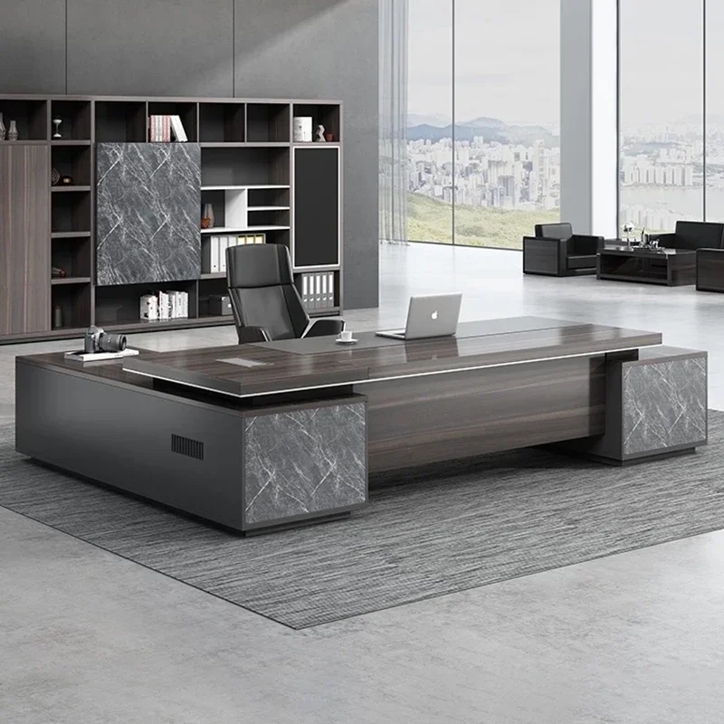 escritorio de oficina bureau desk L shaped computer table ceo executive ...