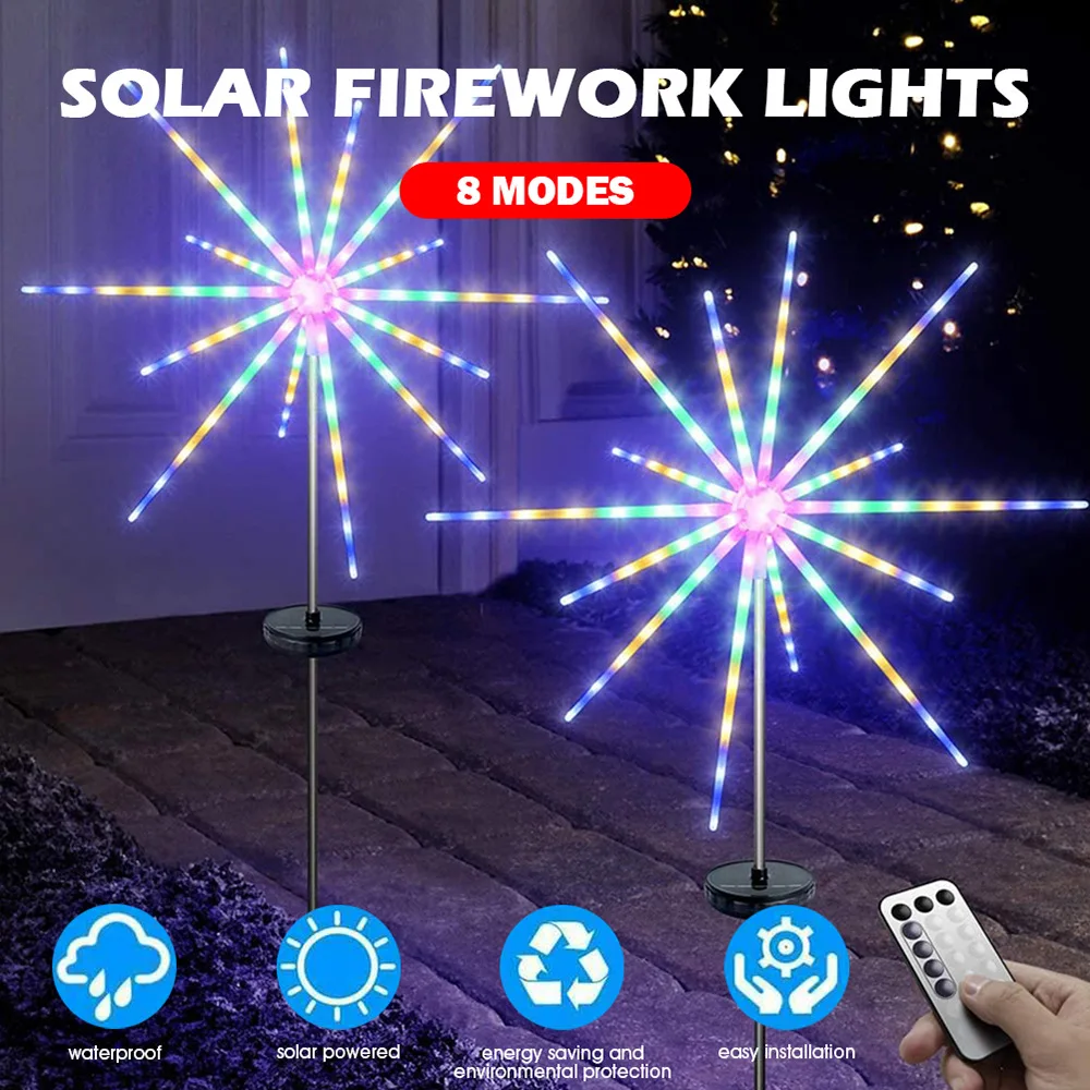 Newest-Fireworks-Lamp-Solar-Powered-Outdoor-Waterproof-56-112-LEDS-For ...
