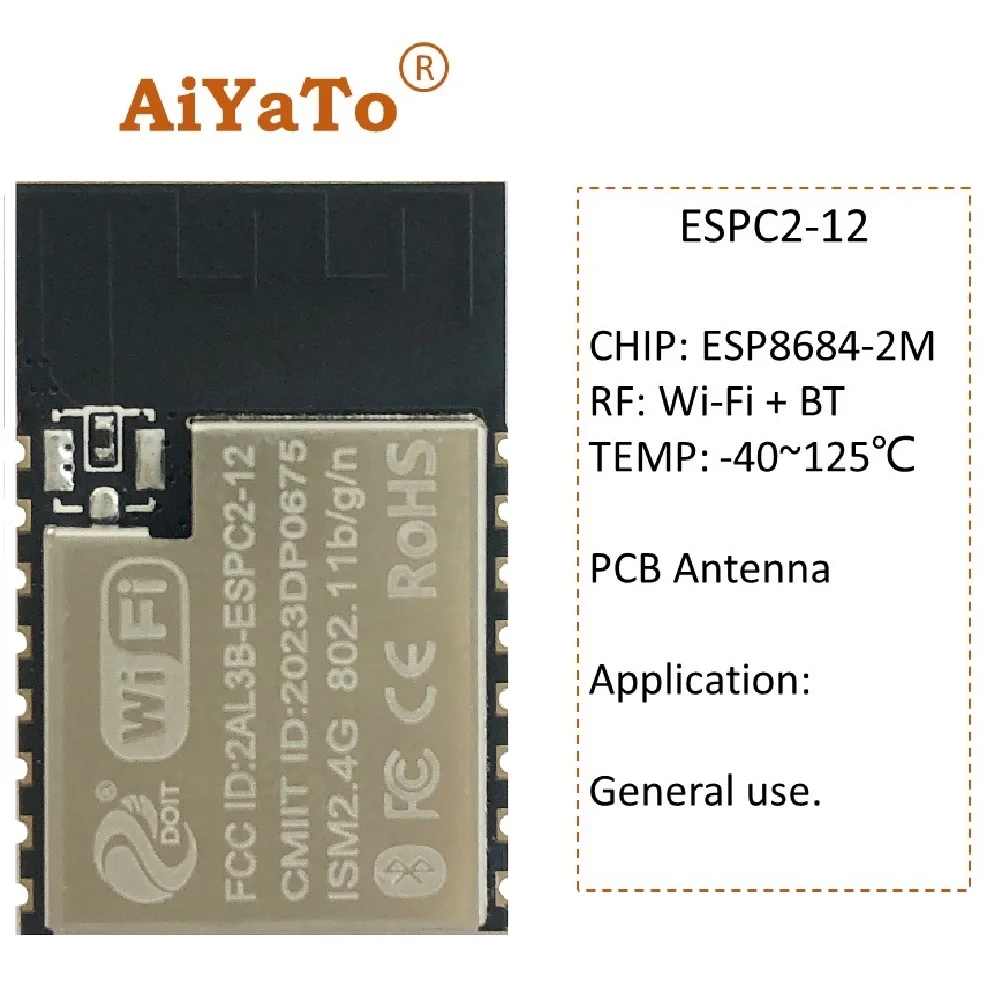 AiYaTo: ESPC2 12 Serial WiFi e Módulo Bluetooth Chip ESP8684 Espressif Comptiable com ESP32 C2 ...