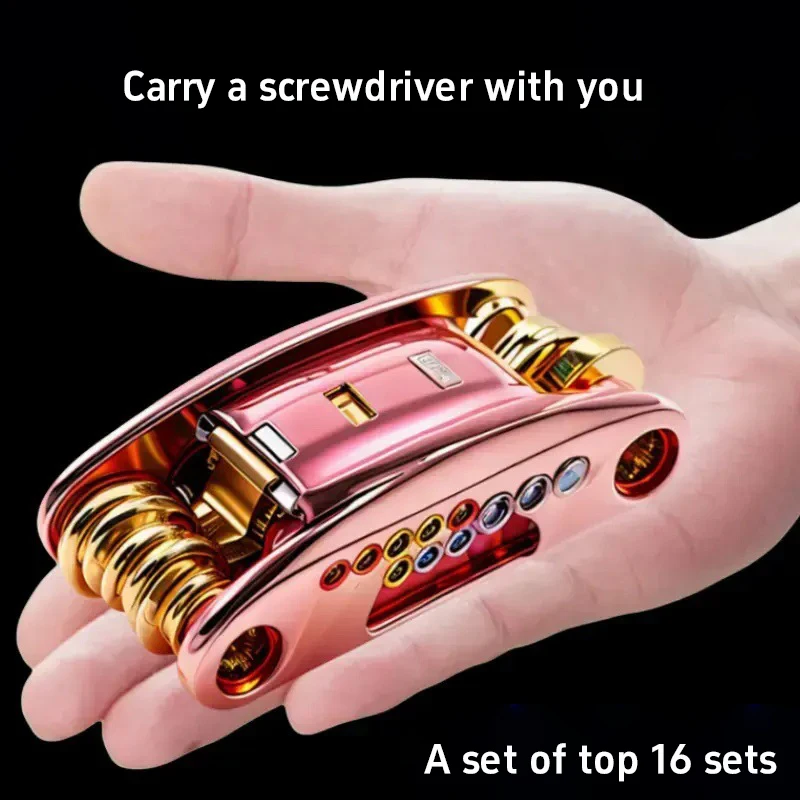 16-in-1 Folding Socket Wrench Set Non-slip Rotating Head Durable ...