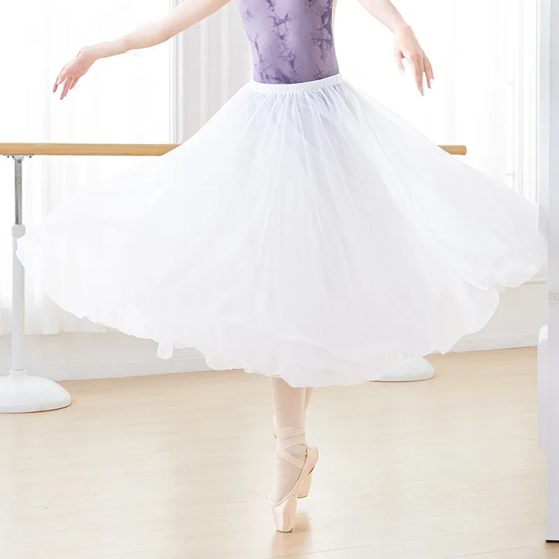 Dance Skirt Women Four Layers Chiffon Ballet Skirts Adult Ballroom ...