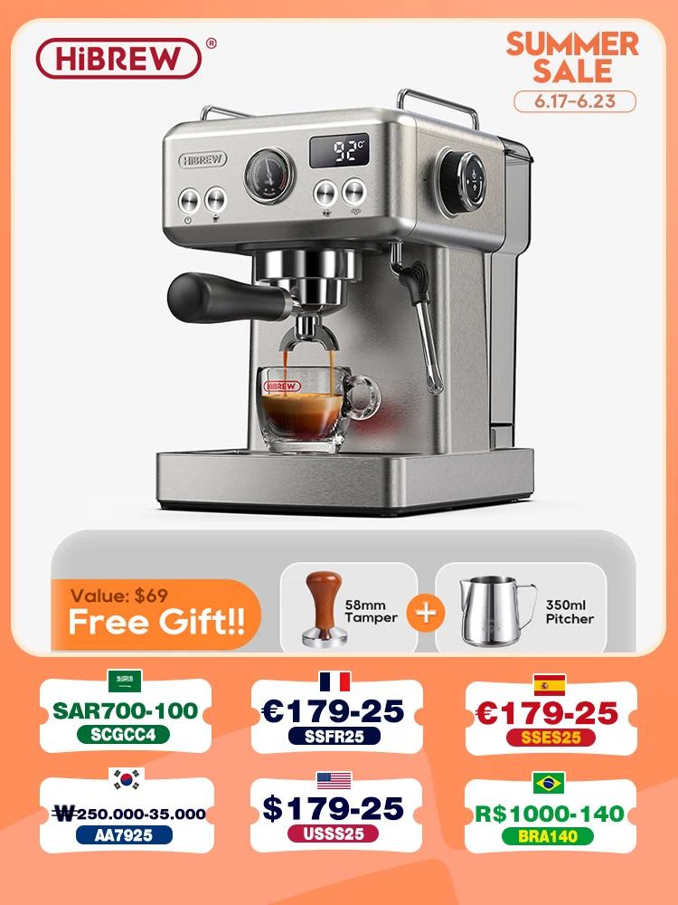 HiBREW-M-quina-de-caf-Espresso-Semi-Autom-tica-Cafeteira-Fria-e-Quente-Metal-Caseh10A ...