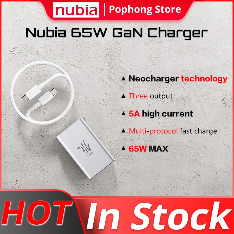 Nubia 65W GaN อะแดปเตอร์ชาร์จในรถยนต์สำหรับ Nubia 6 Pro 6S Pro สูงสุด ...