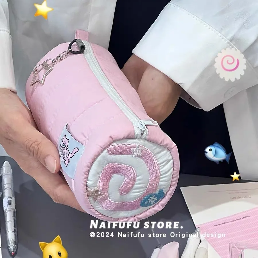 Steve-Pink-Fish-Cake-Cat-Pencil-Bag-lindo-plomo-gran-capacidad-bolsa-de ...