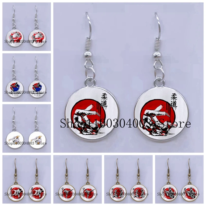 New-Karate-and-Taekwondo-Earrings-Glass-Cabochon-Charm-Earrings-Pierced ...