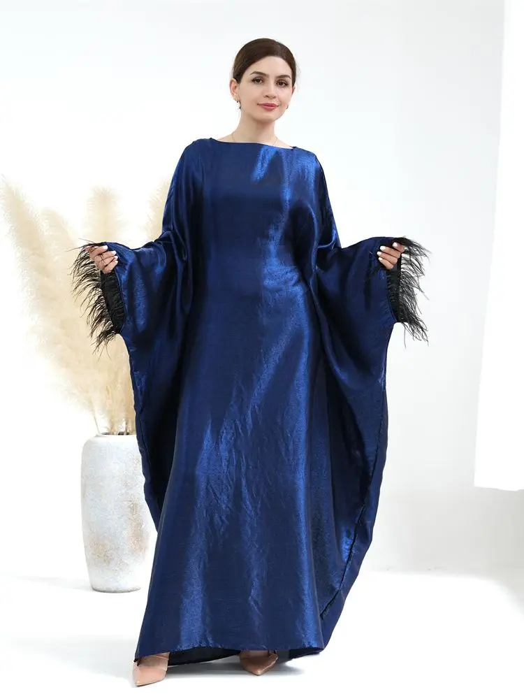 Ramadan Satin Abaya Damen Turkey Islam Dress Niqab Muslim Fashion ...