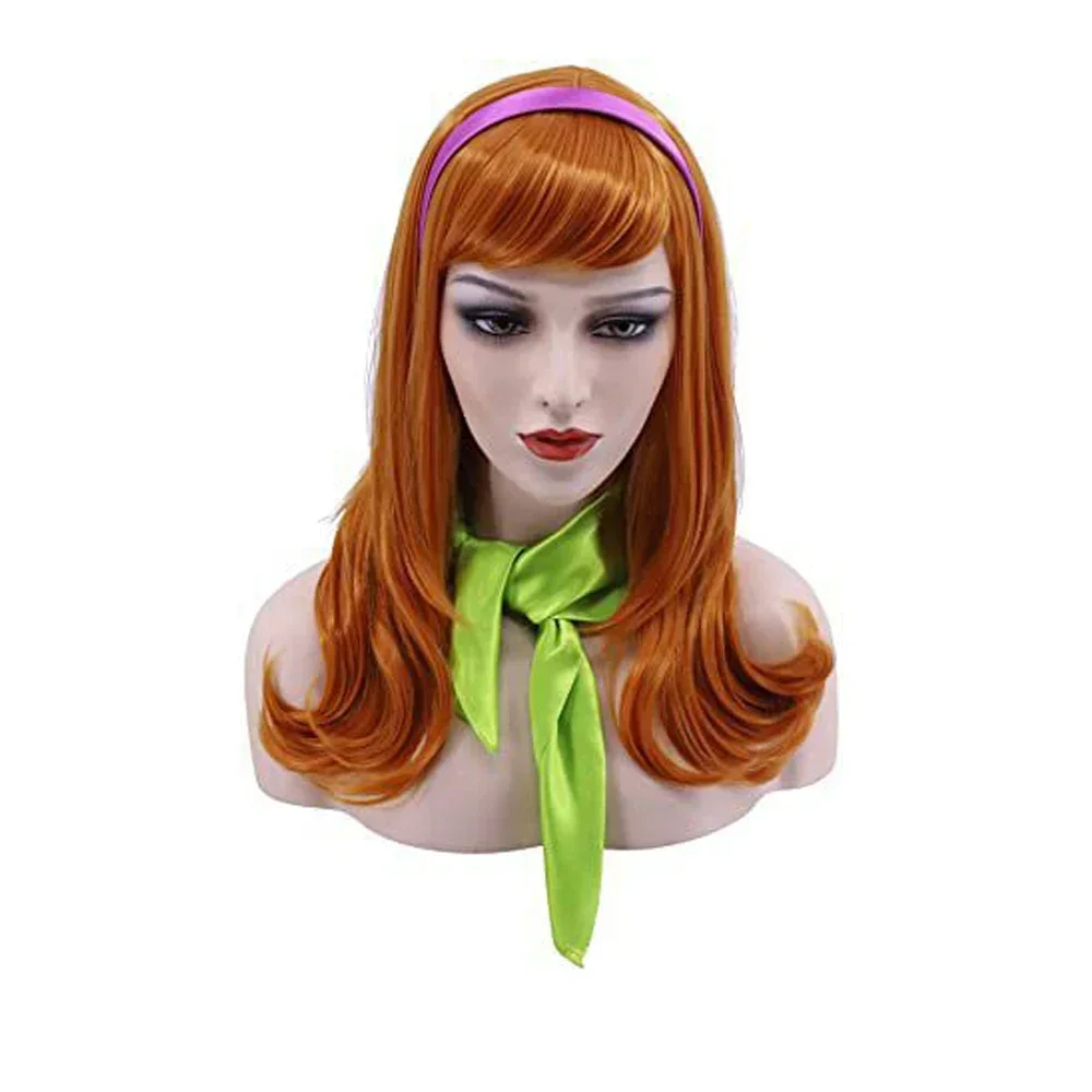 Daphne Cosplay Orange Wig Women's Long Hair Wig Hallowen Carnival Party ...