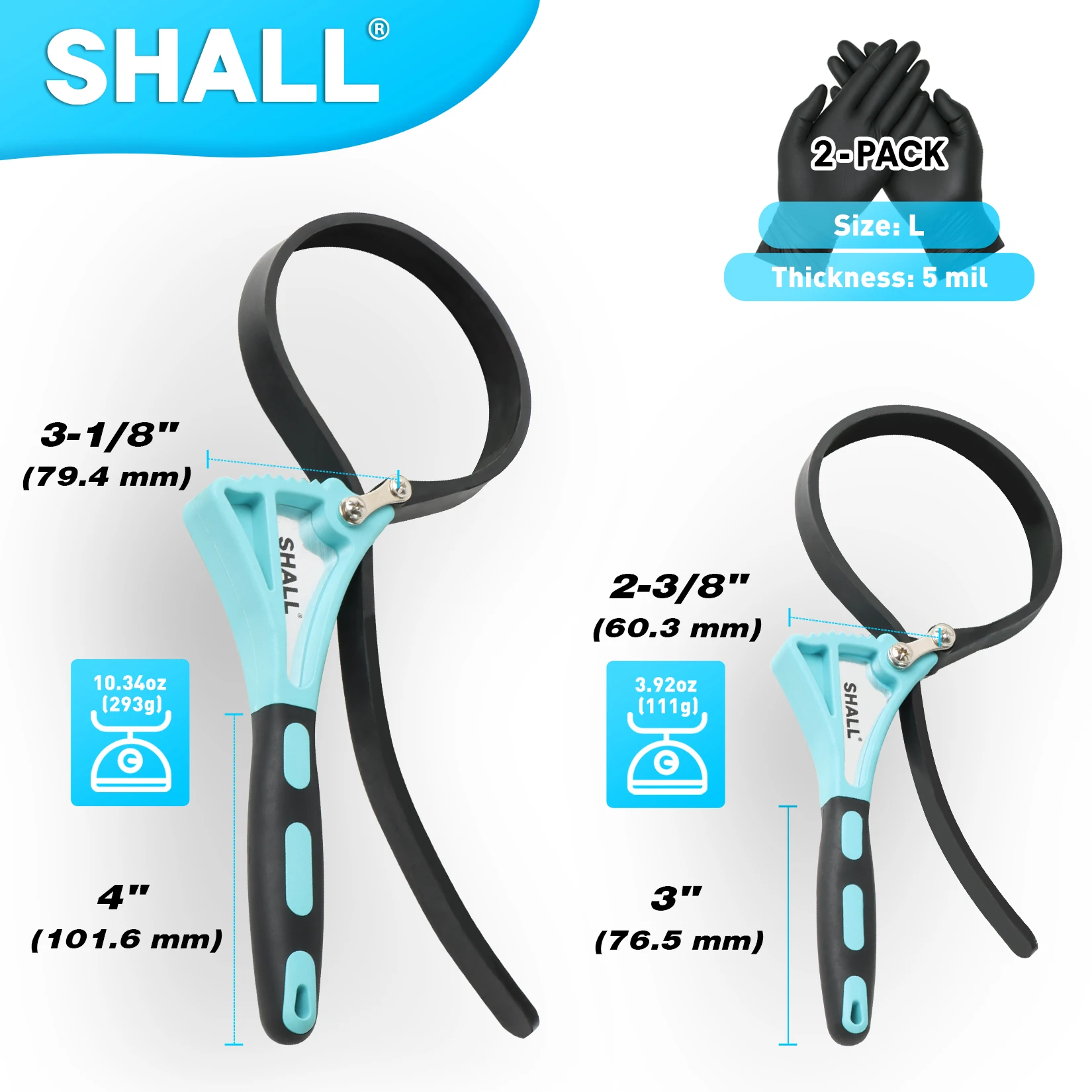 SHALL-2Pcs-Strap-Wrench-Set-4-6-Universal-Rubber-Strap-Wrench-Oil ...