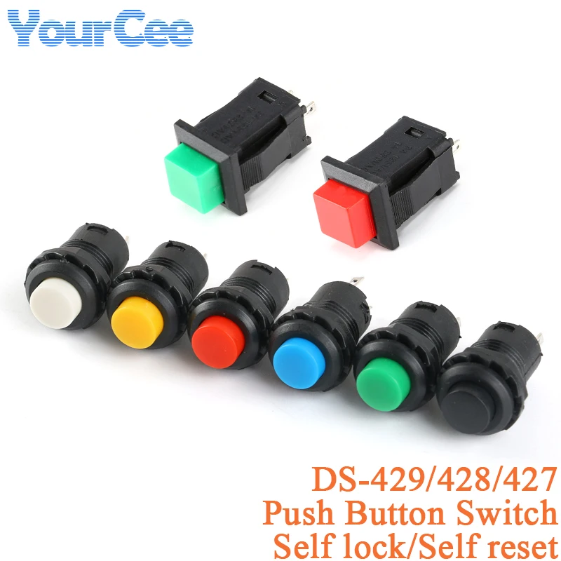 5Pcs-DS-427-DS-428-DS-429-Self-locking-Non-locking-Button-Switch-3A ...