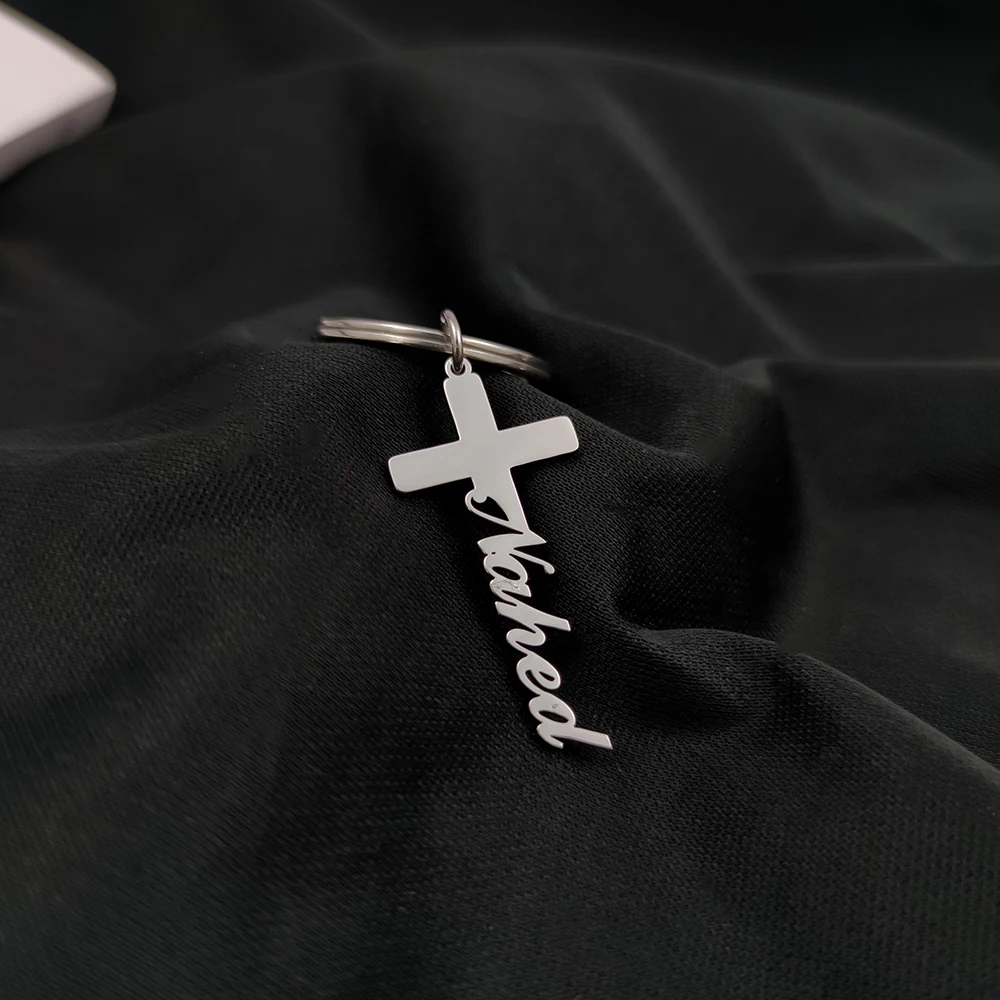 Jesus Cross Keychain | Cross Keychain Personalize | Stainless Steel ...