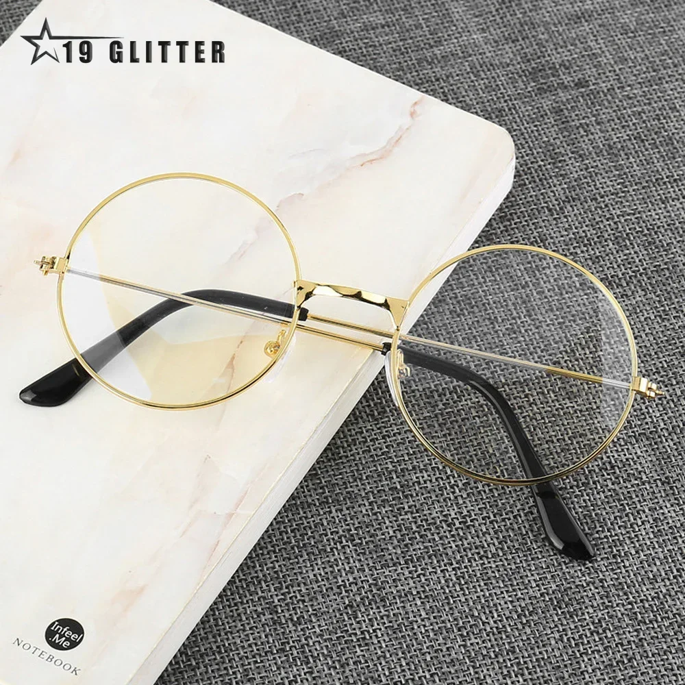 Retro Round Frame Anti-blue Radiation Glasses Ultralight Men Women Blue ...