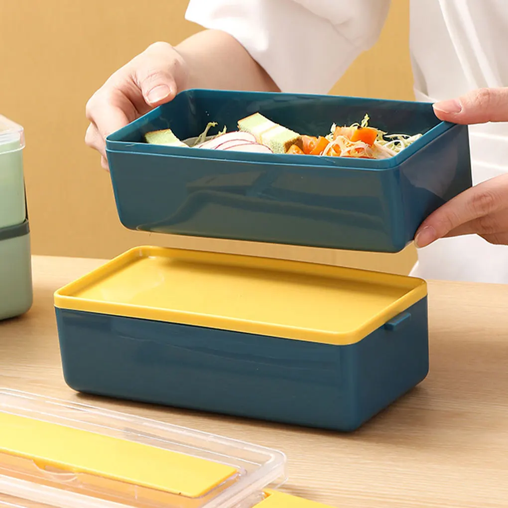 Plastic-Food-Storage-Solution-Double-Layer-Food-Container-For-Versatile ...