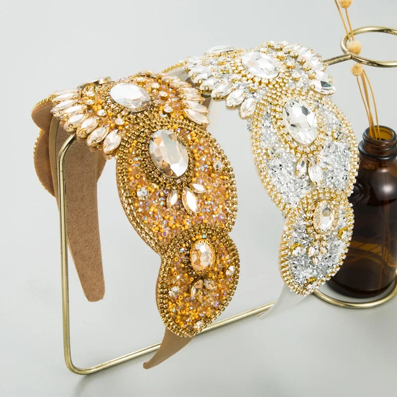 Diadema-tnica-de-lujo-para-mujer-diadema-ancha-de-diamantes-de-imitaci ...