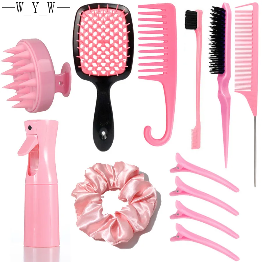 12Pcs-set-Spray-Bottle-Silicone-Hair-Wash-Brush-Eyebrow-Brush-Mouse ...