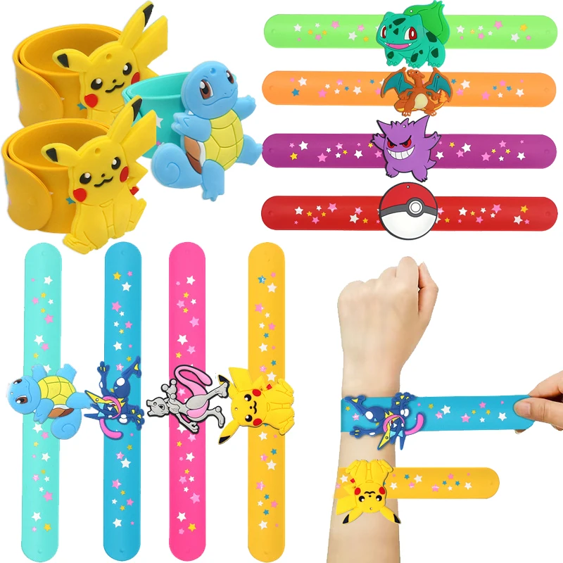 Pokemon Slap Bracelet Kids Pikachu Birthday Decoration PVC Anime ...