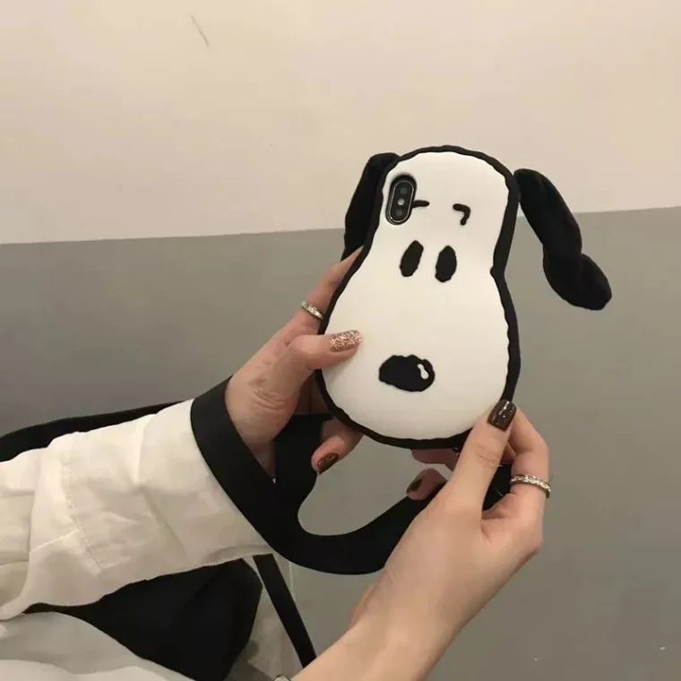 3D-Cute-Snoopys-silicone-soft-shell-with-plush-ears-Phone-Cases-For ...