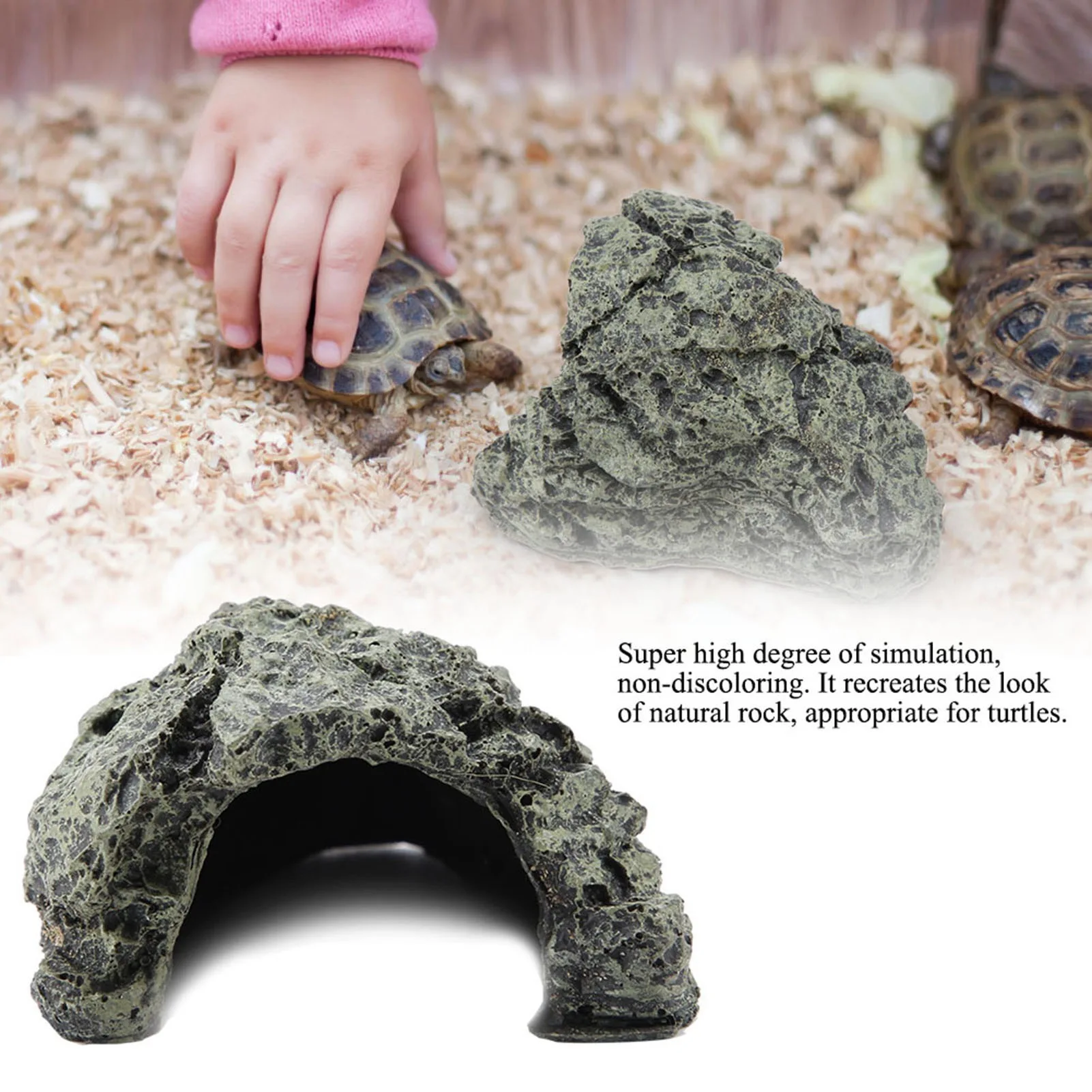 Fish-Hiding-Cave-Aquarium-Turtle-Reptile-Basking-Hide-Habitat ...