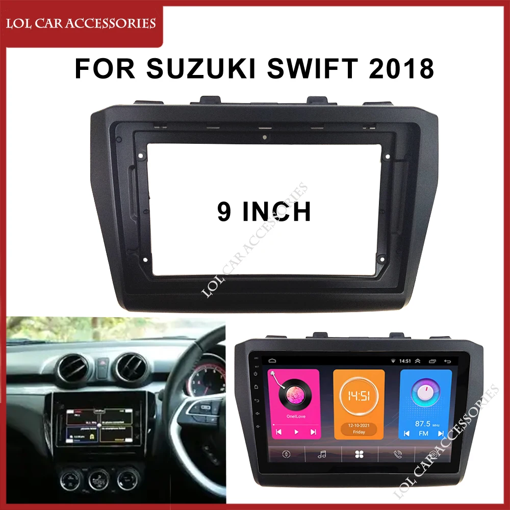 9 Inch Car Radio Fascia For Suzuki Swift 2018 2 Din Head Unit Panel DVD ...