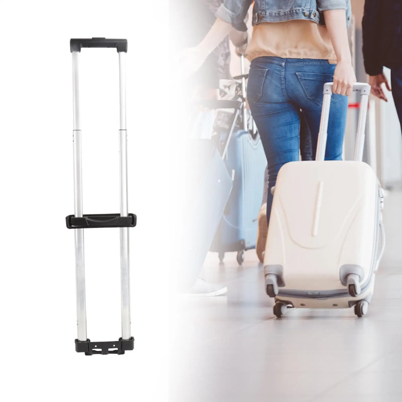 DIY Travel Suitcase Telescopic Handle Repair Parts 37.5inch Daily Usage ...