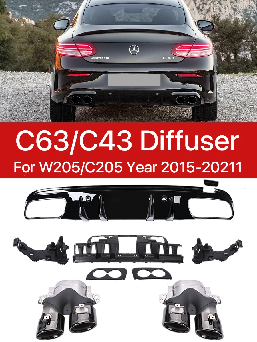 C63-C43-Style-AMG-Look-For-Mercedes-Benz-C-Class-W205-C205-S205-A205 ...