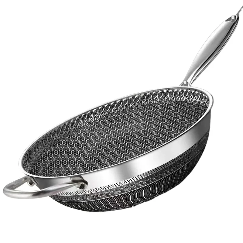Thickened-316-Stainless-Steel-Pan-Non-stick-Honeycomb-Pan-for-Home-Use ...