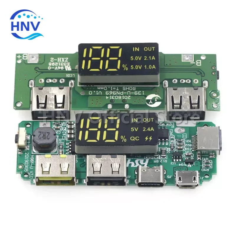 Lithium-Battery-Charger-Board-LED-Dual-USB-5V-2-4A-Micro-Type-C-USB ...