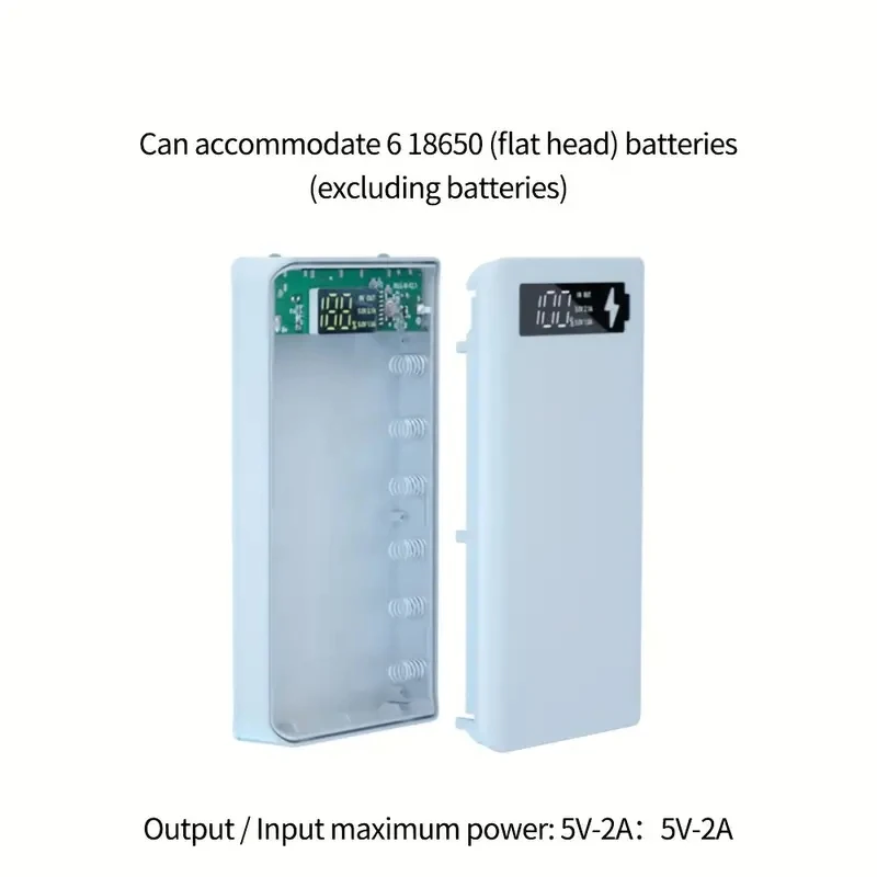 18650 Battery Charging Bank Kit Removable Weld-free 10 Slots DIY Mobile ...