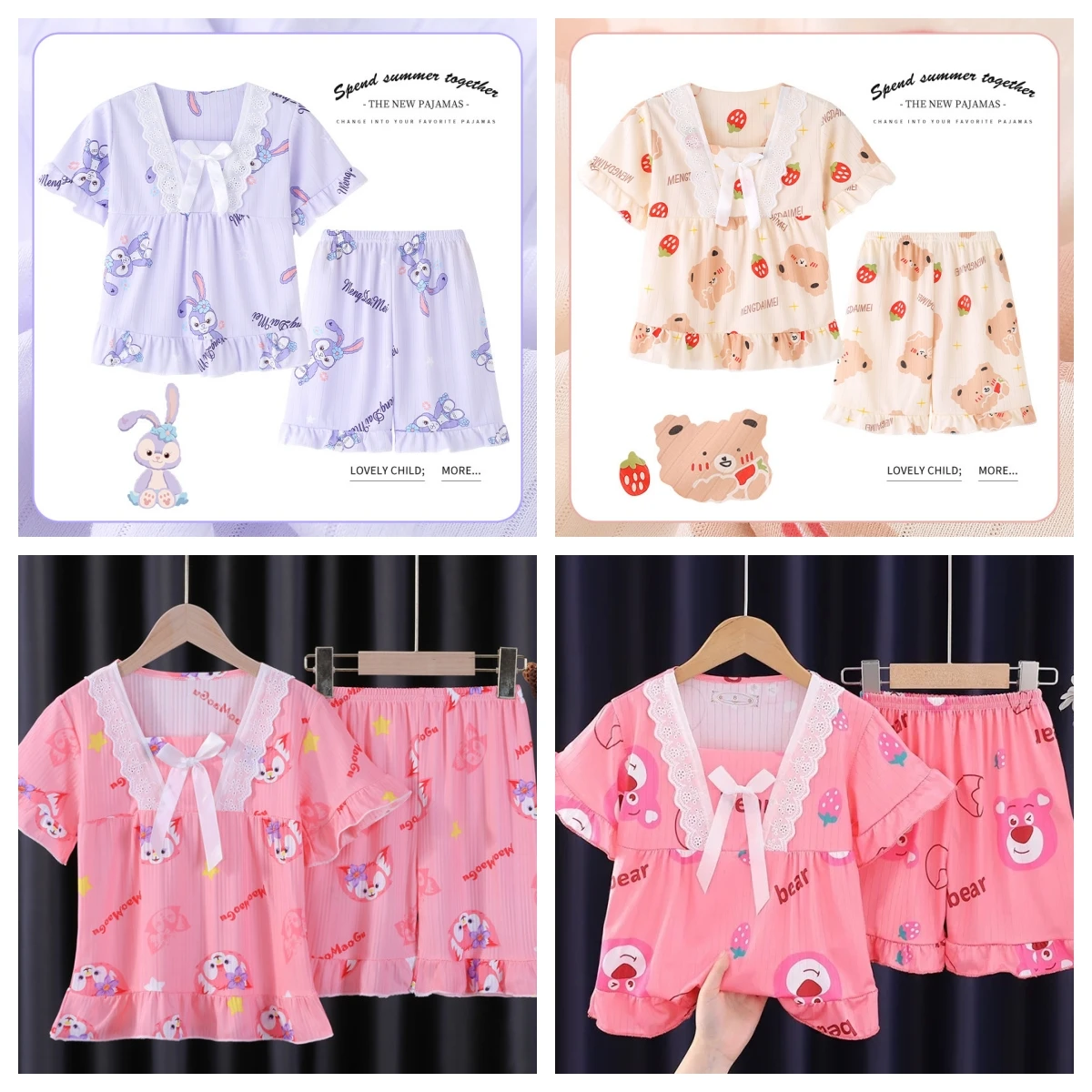 New-Summer-Children-s-Clothing-Sets-Sleepwear-Girl-LinaBell-Short ...