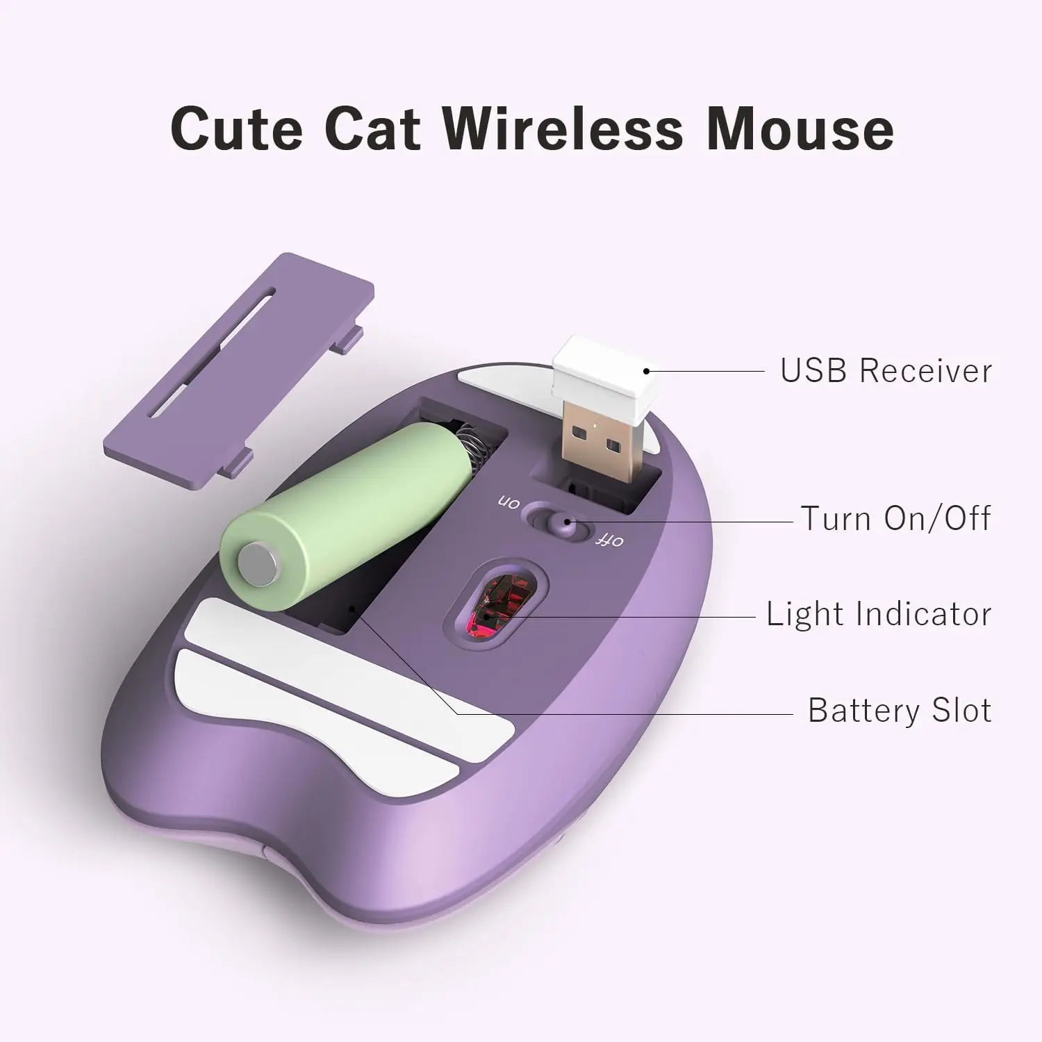 Cute Cat Wireless Mouse 2.4G – Pixels Parade