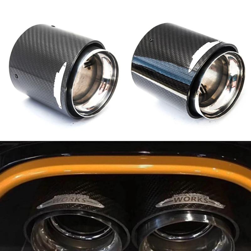 1-Piece-Real-Carbon-Car-Exhaust-Systems-Nozzle-Muffler-Pipe-End-Tips ...