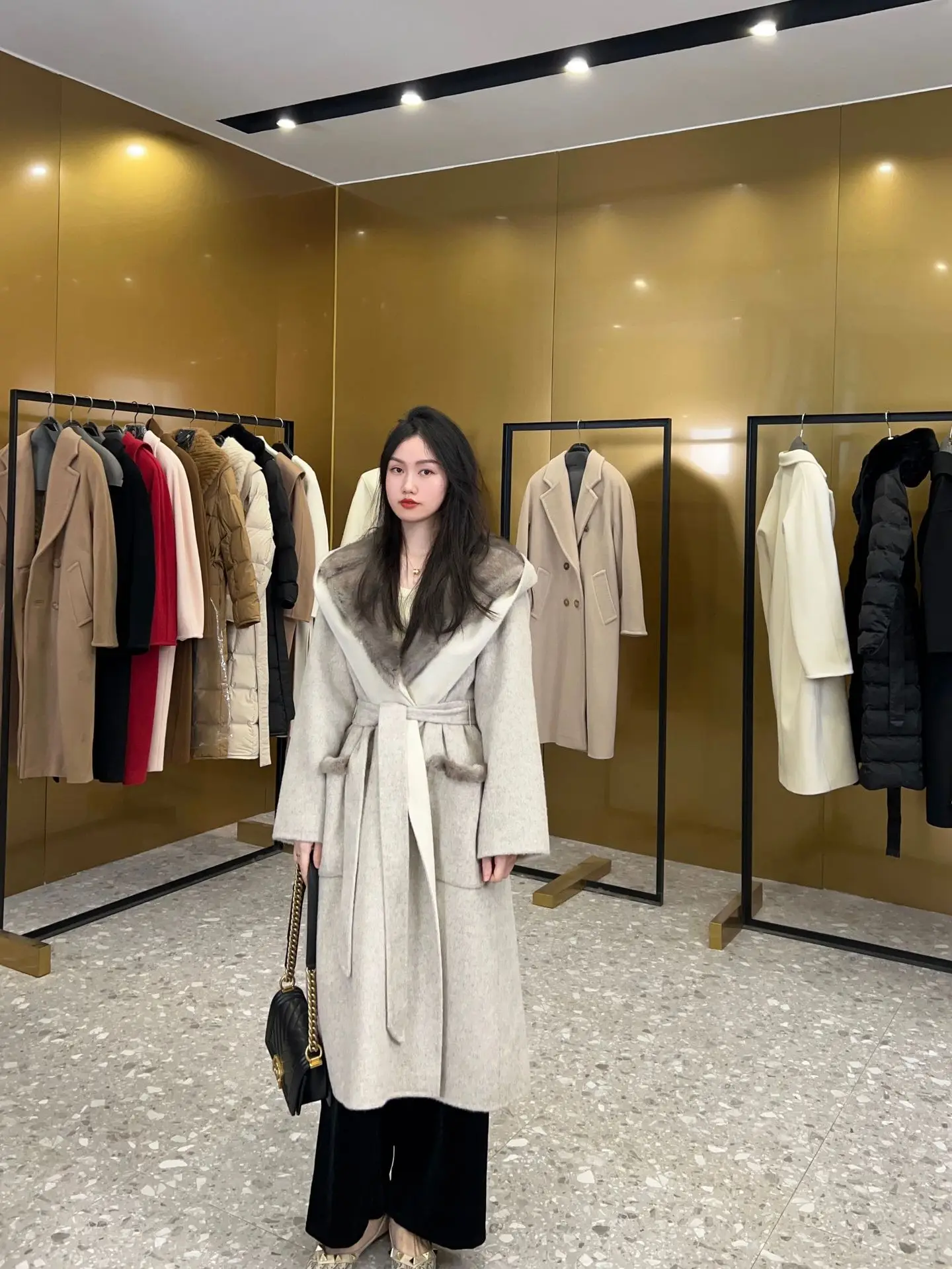 Mink-hat-fur-hooded-wool-coat-white-duck-down-Down-jacket-women-s-high ...