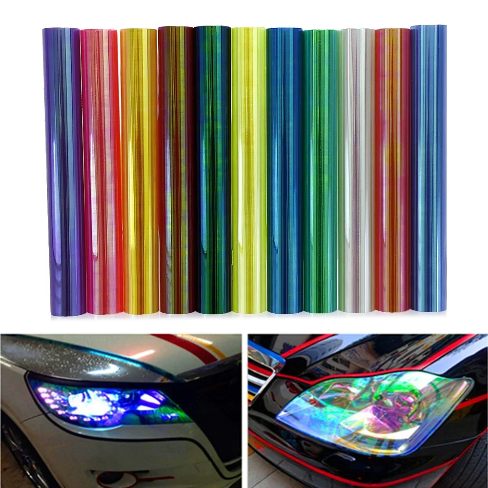 120-30cm-Shiny-Chameleon-Auto-Car-Styling-Headlights-Taillights ...