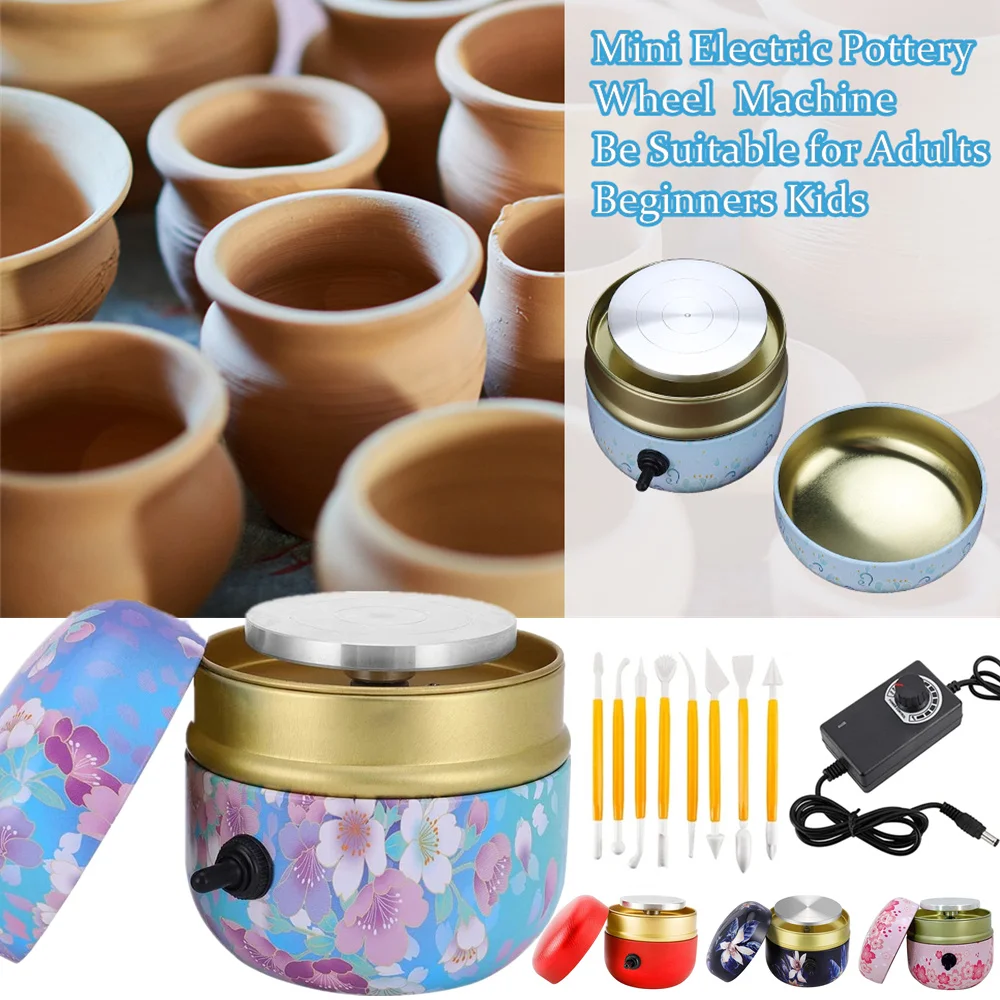 Mini Electric Pottery Wheel Machine with Clay Sculpting Tool,Easy to ...