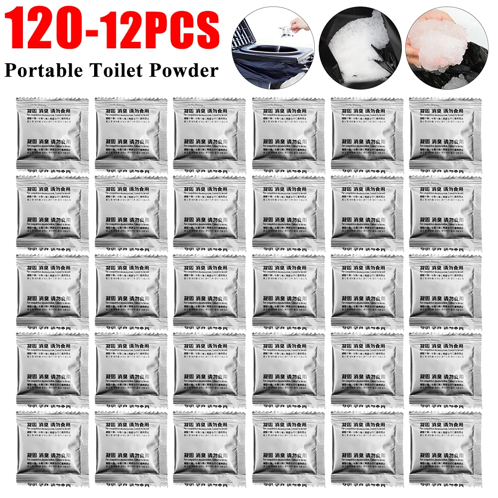 120-12PCS-Poo-Powder-Liquid-Waste-Gelling-Deodorizing-Powder-Camping ...