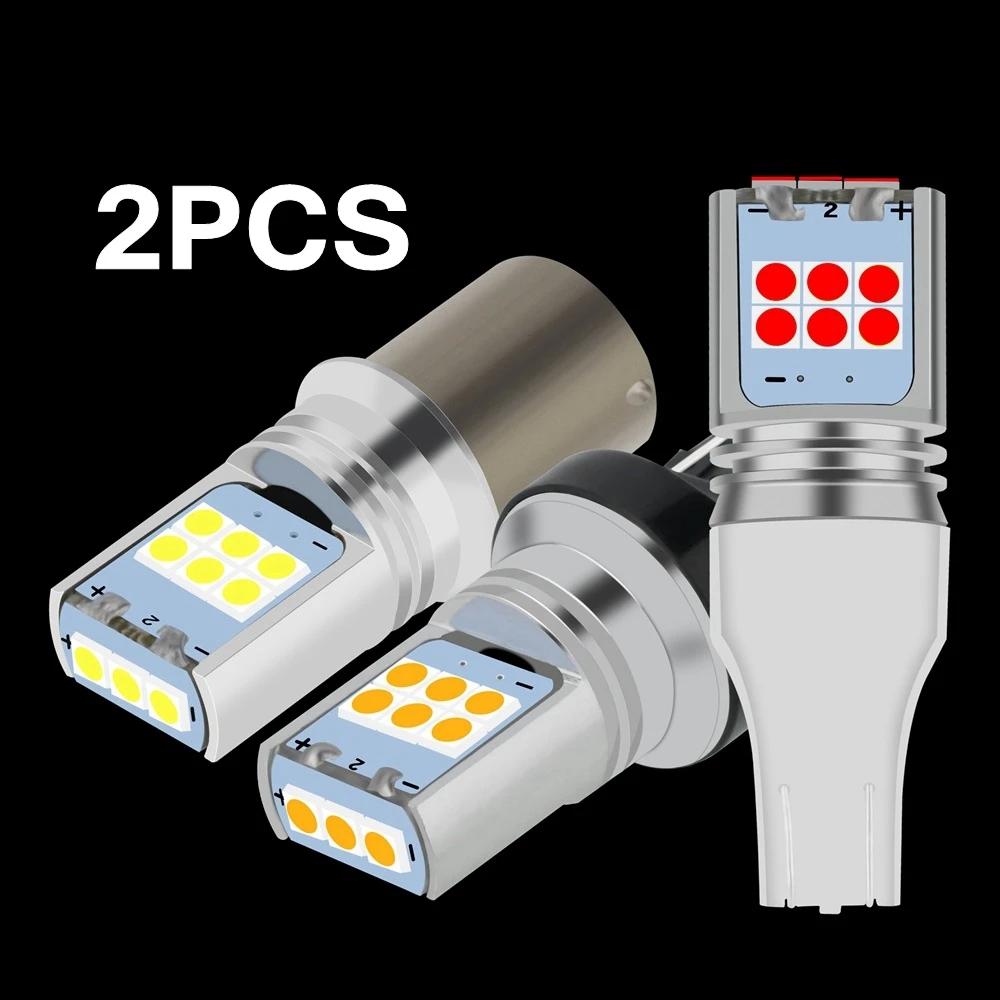 2PCS 1156 BA15S P21W 1157 BAY15D P21/5W T20 7440 W21W 7443 W21/5W 3157 3156 T15 W16W LED Bulbs ...