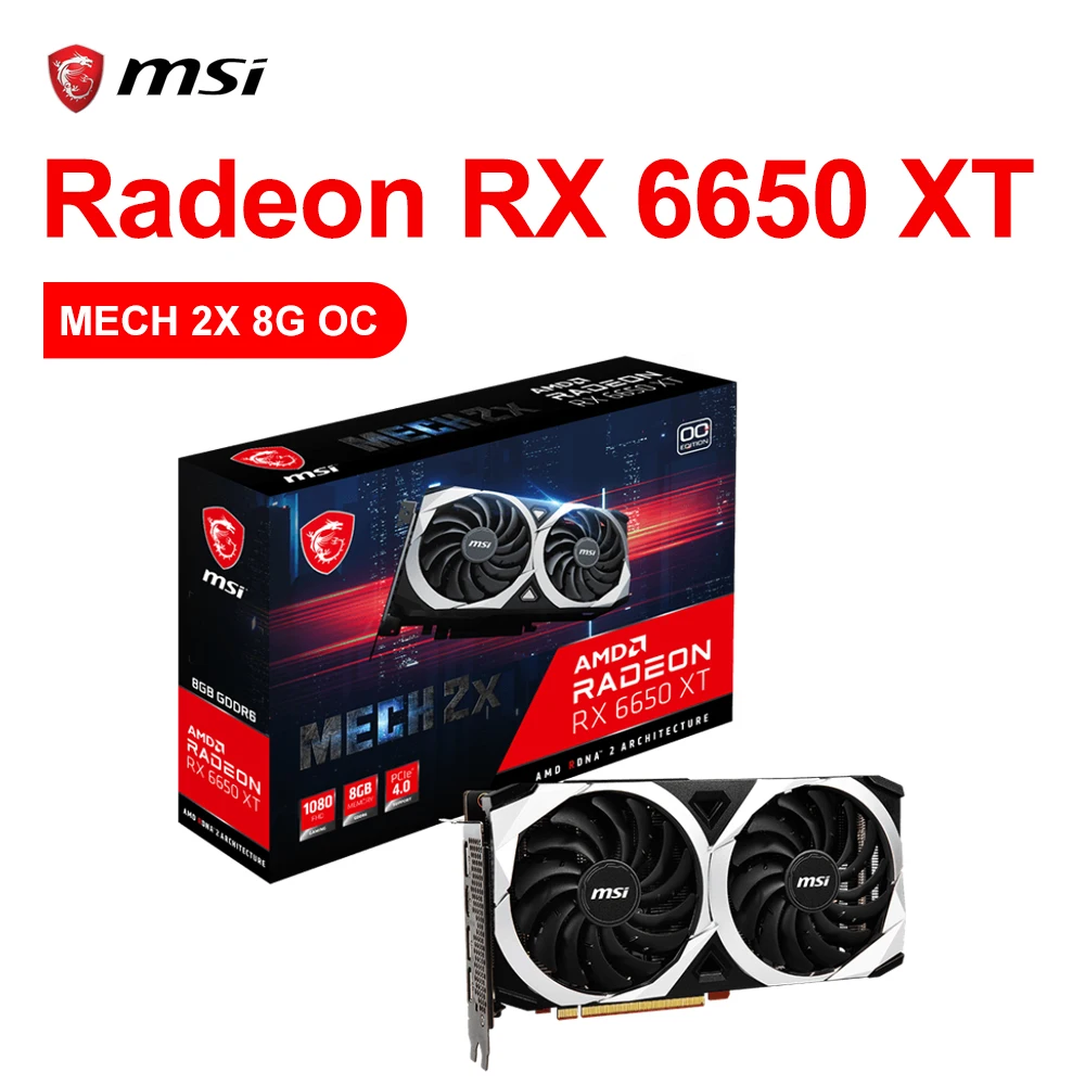 MSI-Placa gráfica Radeon RX 6650 XT MECH, 2X, 8G, OC, GDDR6, 17,5 Gbps ...