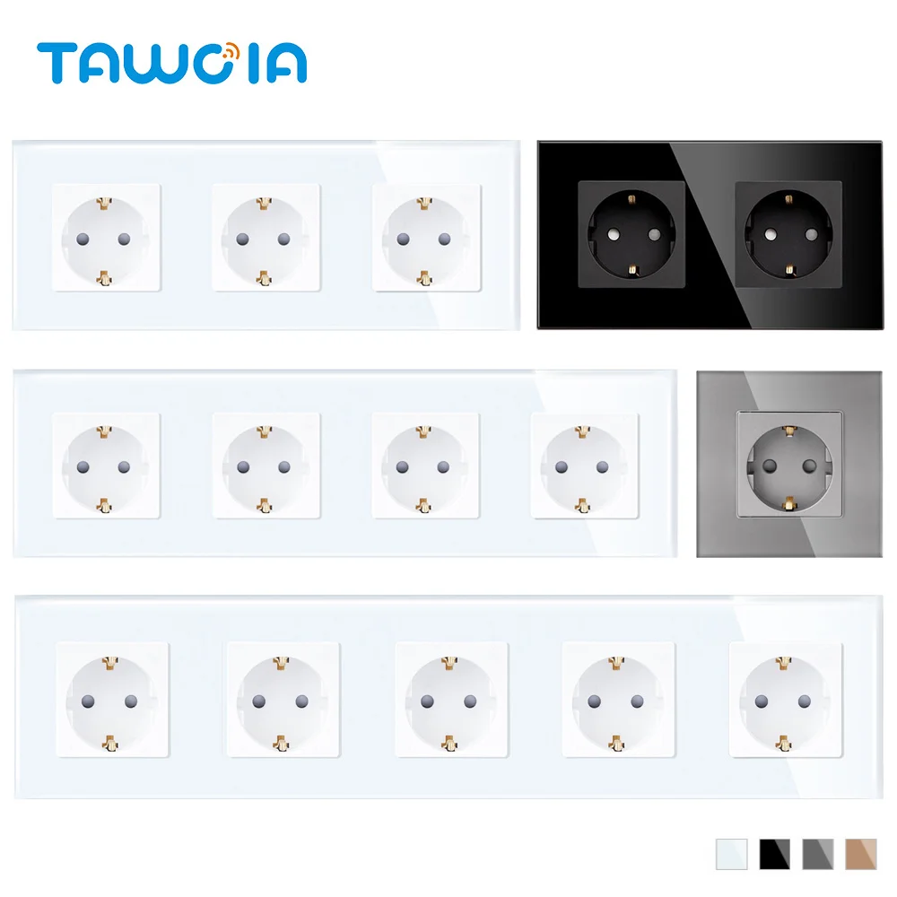 TAWOIA-EU-Standard-Single-Wall-Socket-Double-Glass-Sockets-Triple-Power ...