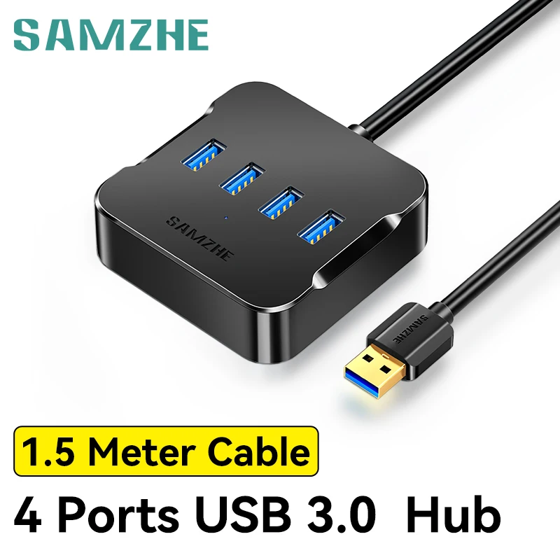 SAMZHE USB Hub 4 منافذ متعددة USB 3.0 Hub المزامنة السريعة USB الفاصل ...