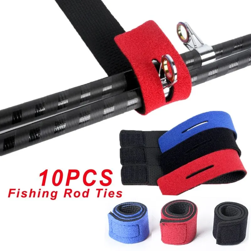 10pcs-Fishing-Rod-Tie-Holder-Strap-Belt-Tackle-Elastic-Wrap-Band-Pole ...