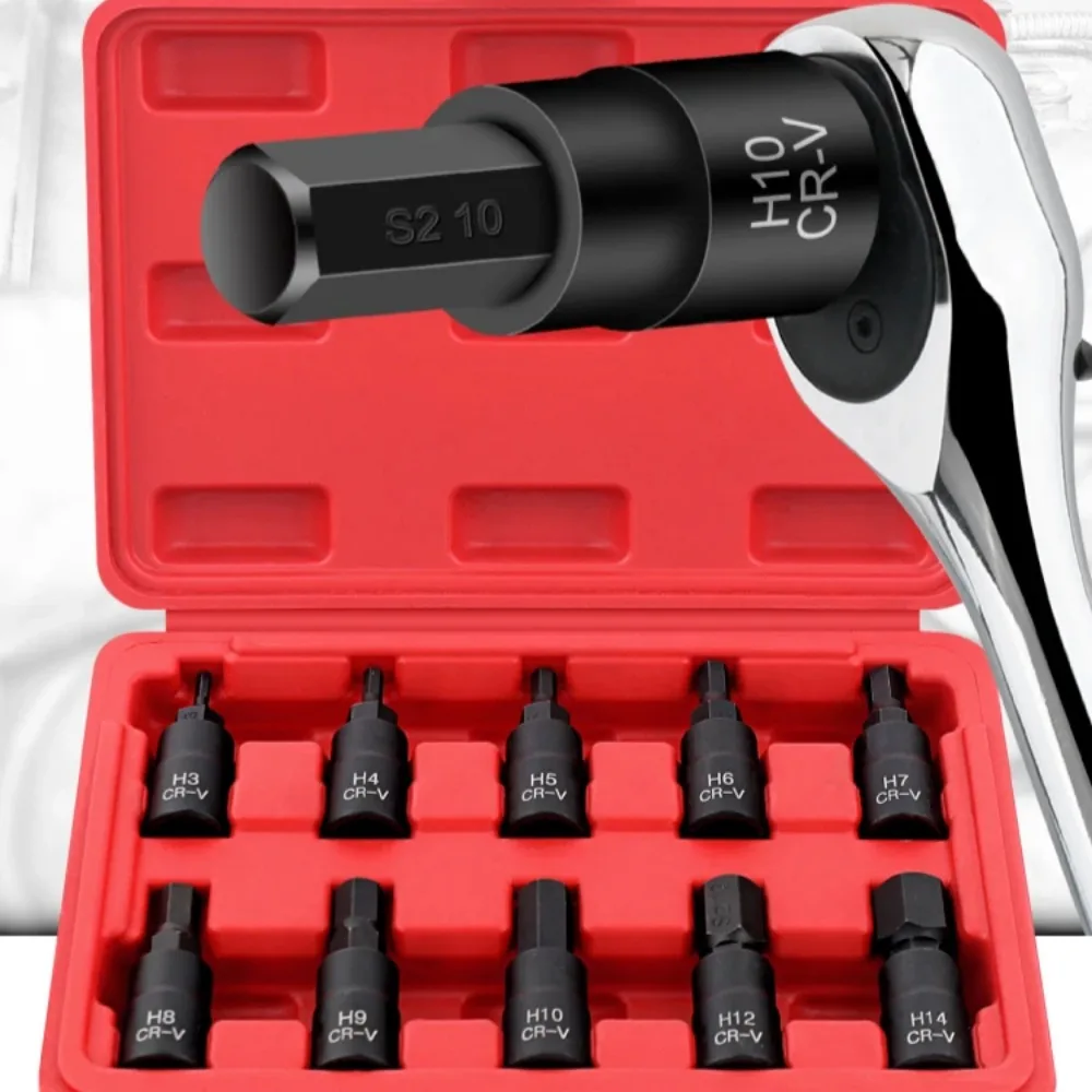 3/8inch Drive Socket Set H3-14/T20-60/M4-16 with Red Case, Professional ...