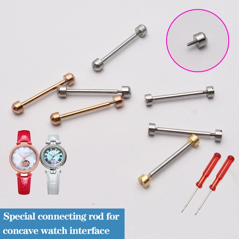 Watch Screw Tube Rod Spring Bar Rose Gold Silver Screw-In Watch Lug ...