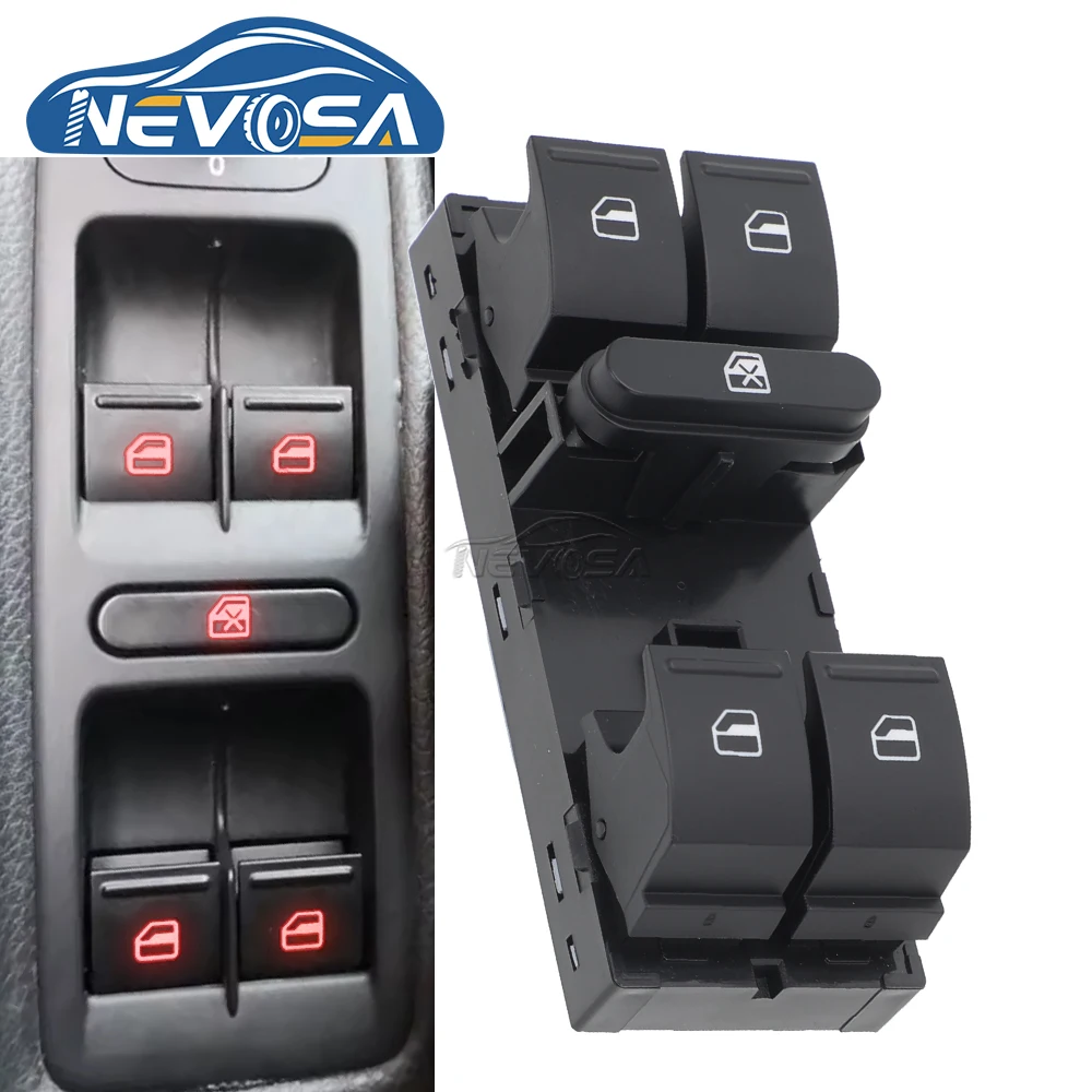 NEVOSA 1K4959857B Power Master Window Switch For SEAT VW Golf 5 6 Plus ...